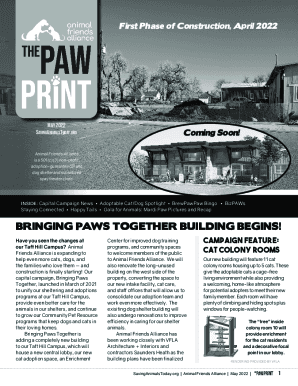 Fillable Online BRINGING PAWS TOGETHER BUILDING BEGINS! Fax Email Print ...
