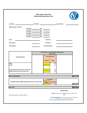 Fillable Online 2019-Membership-Rate-Entry-Form Fax Email Print - pdfFiller