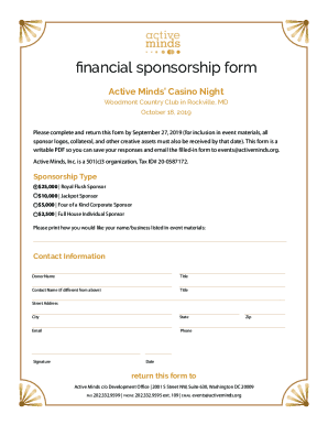 Fillable Online financial sponsorship form Fax Email Print - pdfFiller
