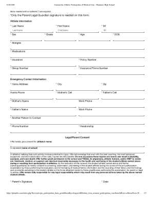 Fillable Online Athletic Participation Forms 20-21 ... Fax Email Print ...