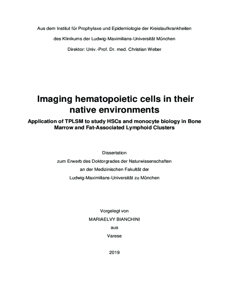 Fillable Online edoc ub uni-muenchen Imaging hematopoietic cells in their native environments ...