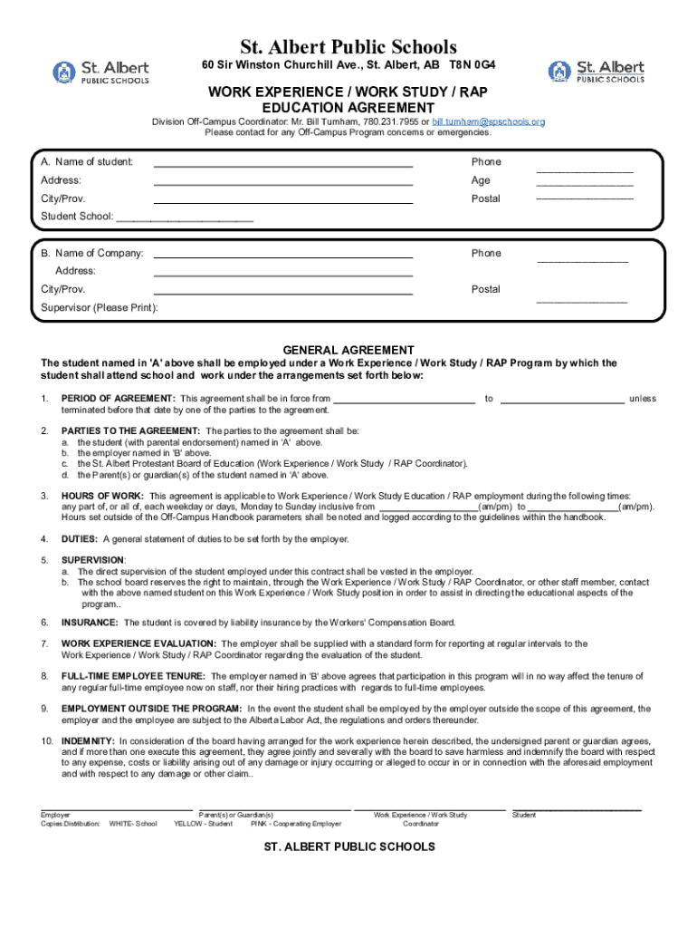 Fillable Online St. Albert Public Schools Fax Email Print - pdfFiller