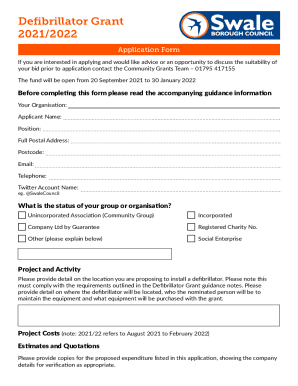 Fillable Online Automated External Defibrillator Grant Application Fax ...