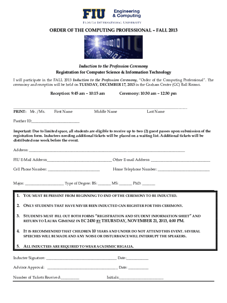 Fillable Online cec fiu The Pledge of the Computing Professional - The ...