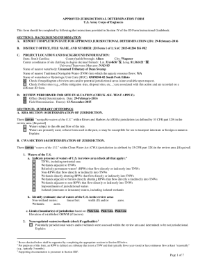 Fillable Online ISS # 82. Approved Jurisdictional Determination Form ...