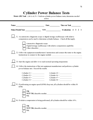 Fillable Online How to Do a Engine Cylinder Power Balance Test ...