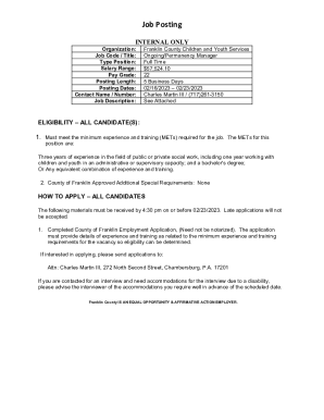 Fillable Online Job Posting Fax Email Print - pdfFiller