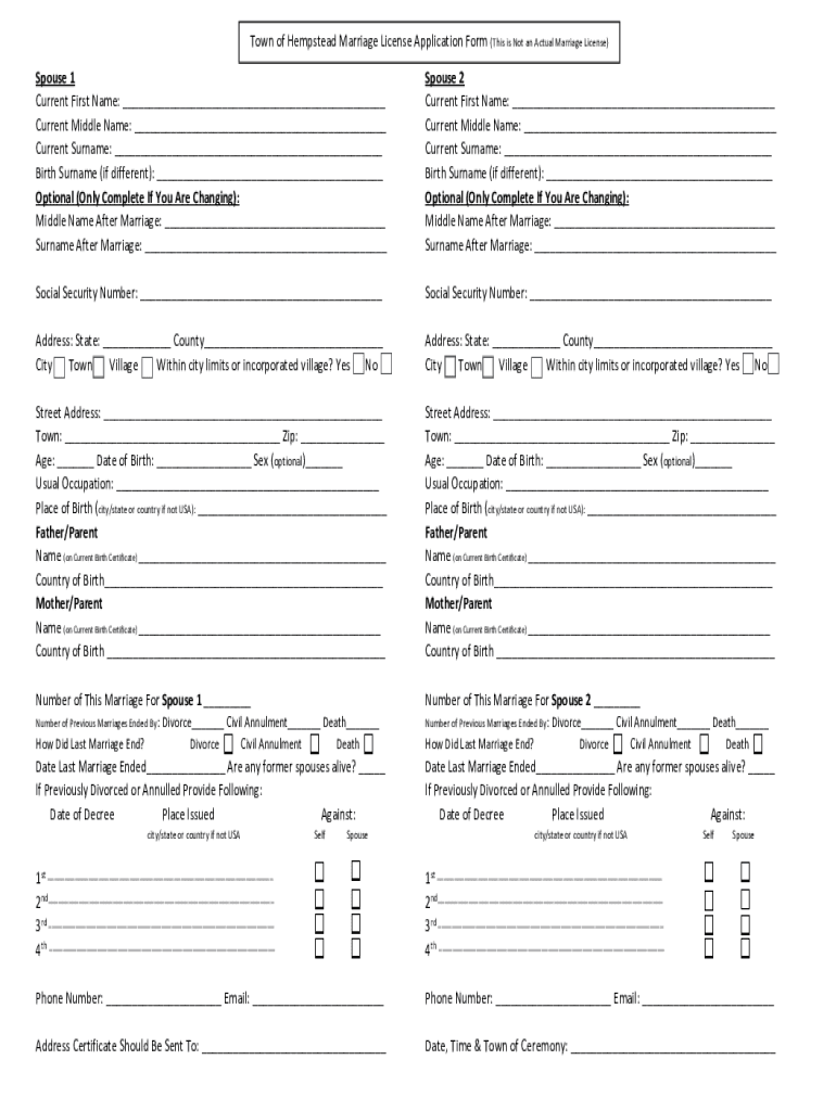 Fillable Online Marriage Manual: Vital Records Guidance for Town Clerks ...