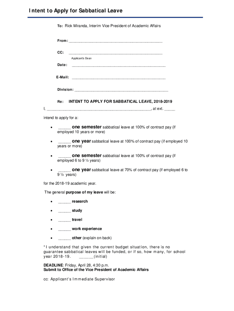 Fillable Online To: Rick Miranda, Interim Vice President of Academic Affairs Fax Email Print ...