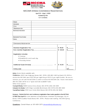 Fillable Online Fillable Online MCCMA Conference Registration Form.pdf ...