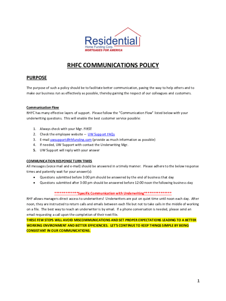 Fillable Online Sample Communication Policy Fax Email Print - pdfFiller