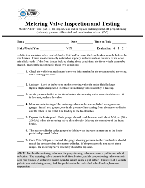 Fillable Online Metering Valve Inspection and Testing Fax Email Print ...