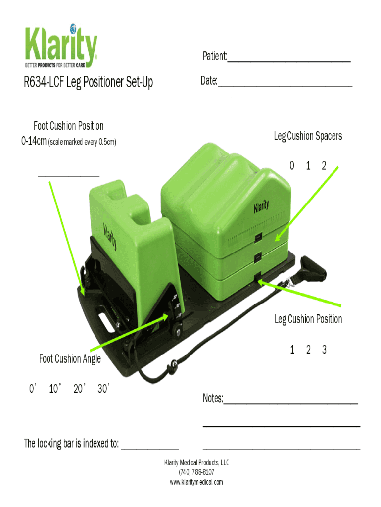 Fillable Online Leg Positioner Set Up Sheet.docx Fax Email Print ...