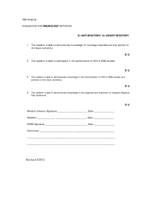 Fillable Online Evaluation for Neurology Rotation Fax Email Print ...