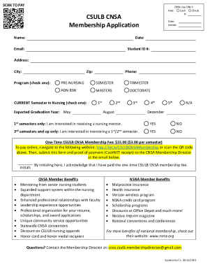 Fillable Online CSULB CNSA Membership Application Fax Email Print ...