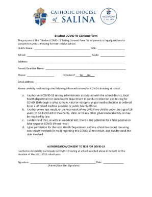 Fillable Online student covid-19 testing consent form - Monroe School ...