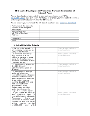 Ignite Expression of Interest - downloads bbc co Doc Template | pdfFiller