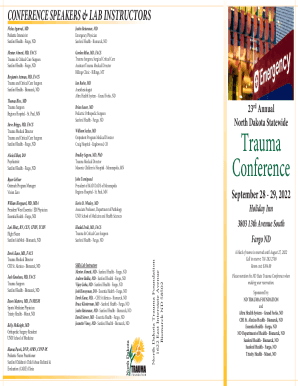 Fillable Online Trauma Conference - The North Dakota Trauma Foundation ...
