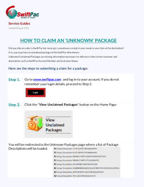 Fillable Online How to Claim an Unknown Package Have you shipped ...
