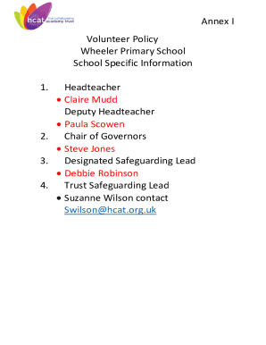 Fillable Online Annex I Safer Recruitment Policy Fax Email Print - pdfFiller