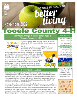 Fillable Online extension usu 4-H Nacho Average A-cheese-ment Night is ...