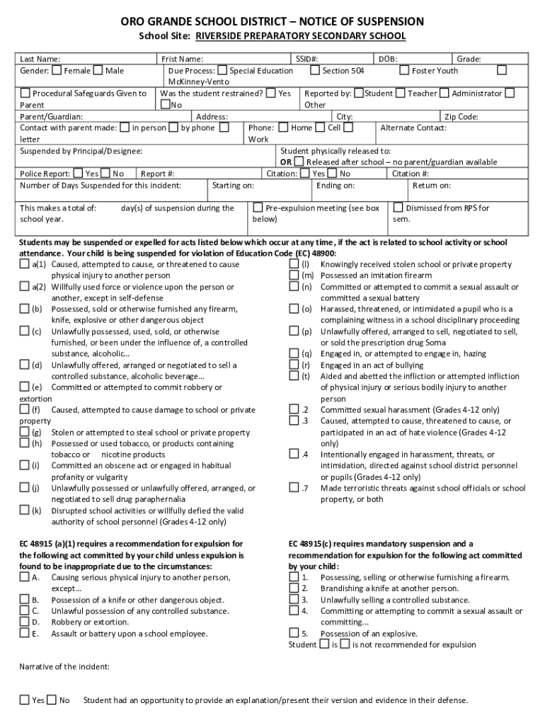Fillable Online riverside preparatory secondary school student/parent ... Fax Email Print ...