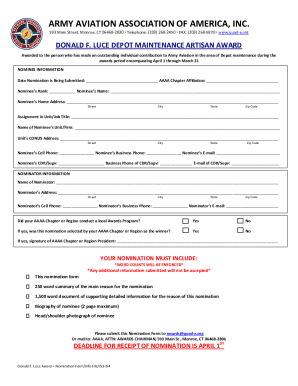 Fillable Online ARMY AVIATION ASSOCIATION OF AMERICA, INC. Fax Email ...