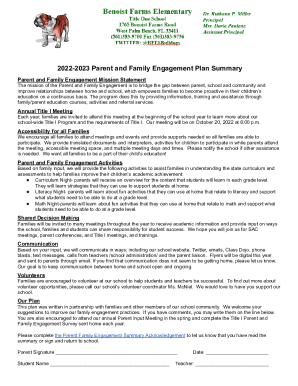 Fillable Online Parent and Family Engagement / Overview Fax Email Print ...