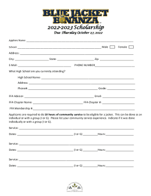 Fillable Online 2023 Scholarship Application Form Fax Email Print ...