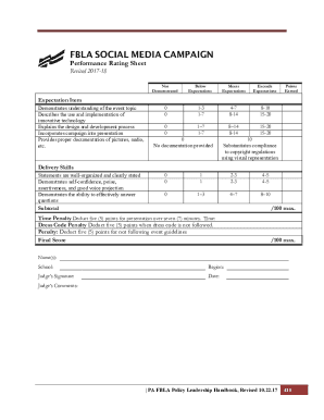 Fillable Online FBLA SOCIAL MEDIA CAMPAIGN Fax Email Print - pdfFiller