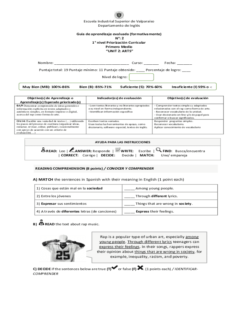 Completable En línea A) MATCH the sentences in Spanish with their ...
