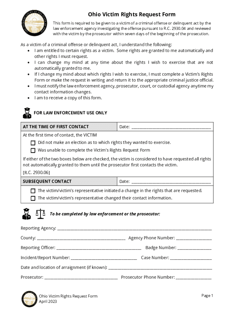Fillable Online Know Your Rights Crime Victim Rights Information Fax ...