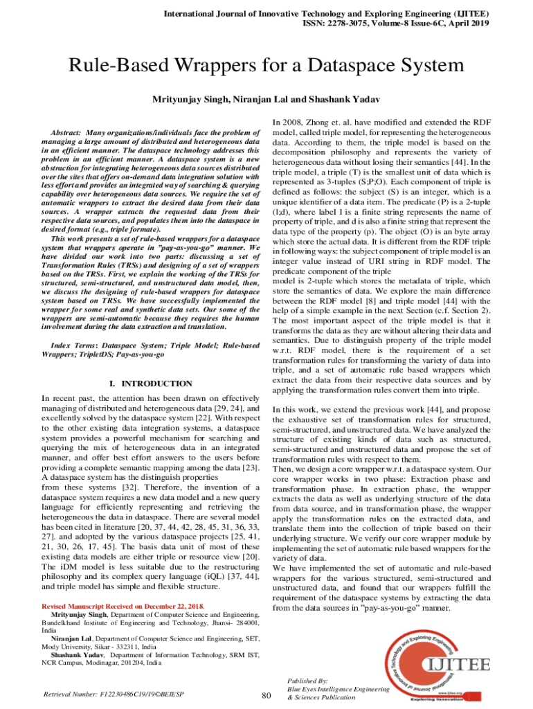 Fillable Online Rule-Based Wrappers for a Dataspace System Fax Email ...
