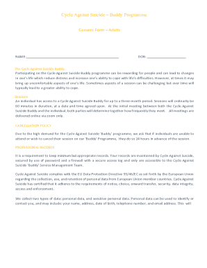Fillable Online Consent Form - Cycle Against Suicide Buddy Programme ...