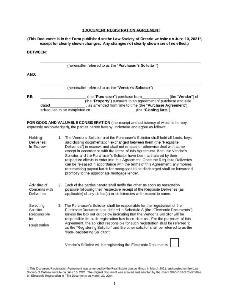 The Document Registration Agreement (The DRA) - Lawyer Doc Template ...