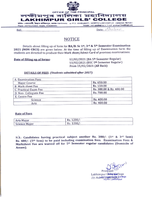 Fillable Online NOTICE Date of filling up of forms: Arts Major Fax ...