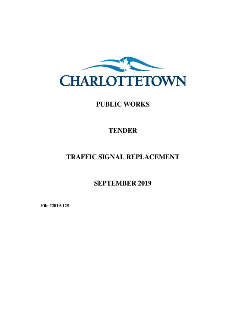 Fillable Online PUBLIC WORKS TENDER TRAFFIC SIGNAL ... Fax Email Print ...