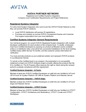 Fillable Online Join the AVEVA Certified System Integrator Program Fax ...