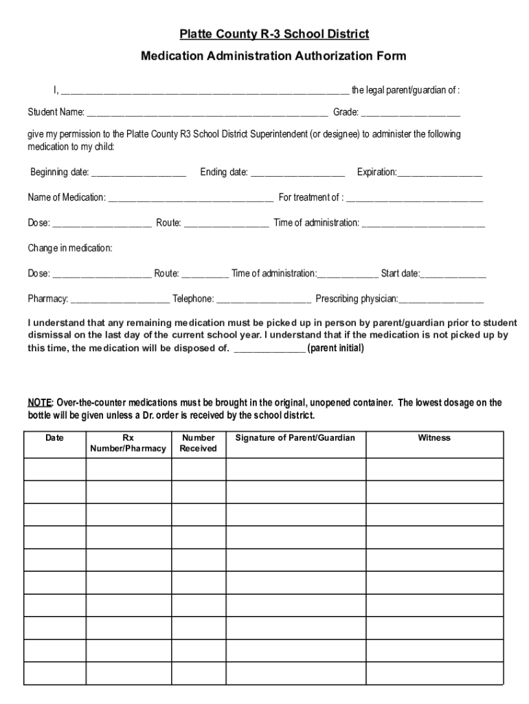 Fillable Online Medication Administration Form 21 Fax Email Print ...