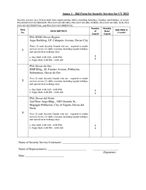 Fillable Online BID PROPOSAL FORM SECURITY (ANNEX A)( ... Fax Email ...