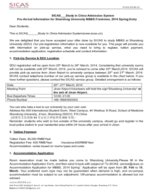 Fillable Online SICAS: Study in ChinaStudy in China Admission System ... Fax Email Print - pdfFiller