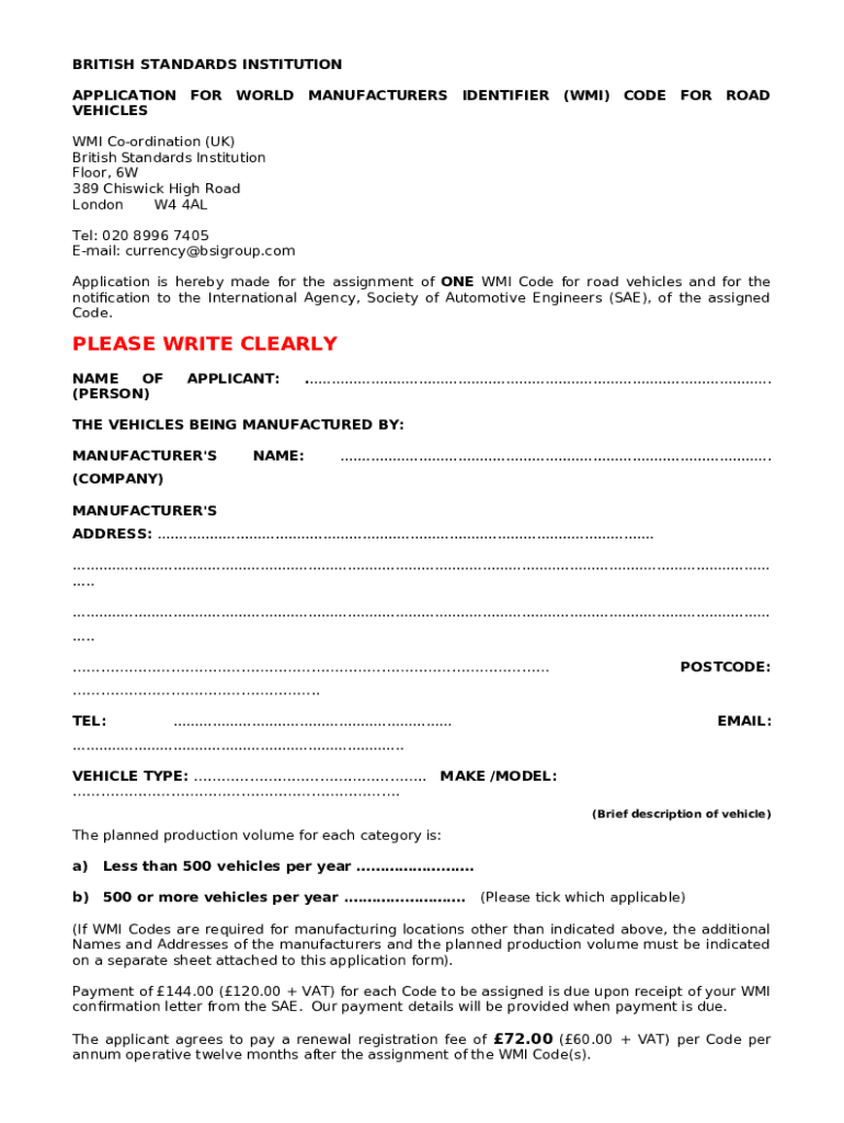 Final Rule: Vehicle Identification Number Requirements Doc Template ...