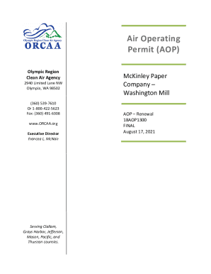 Fillable Online Air Operating Permit (AOP) Archives - ORCAA Fax Email ...