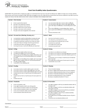 Fillable Online Assessment of patients with neck pain: a review ... Fax ...
