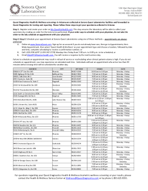 Fillable Online Sonora Quest LaboratoriesArizona's Leader in Lab ...