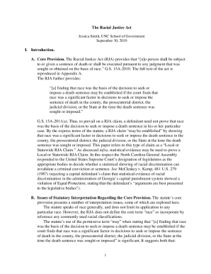 Fillable Online The Racial Justice Act I. Introduction. A. Core ...