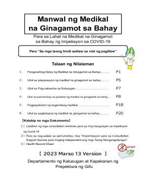 Fillable Online Mga Tagubilin sa Pag-isolate sa Tahanan para sa Sakit ...