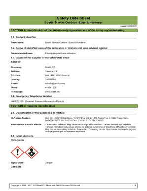 Fillable Online SAFETY DATA SHEET BOSTIK C ADHESIVE Fax Email Print ...