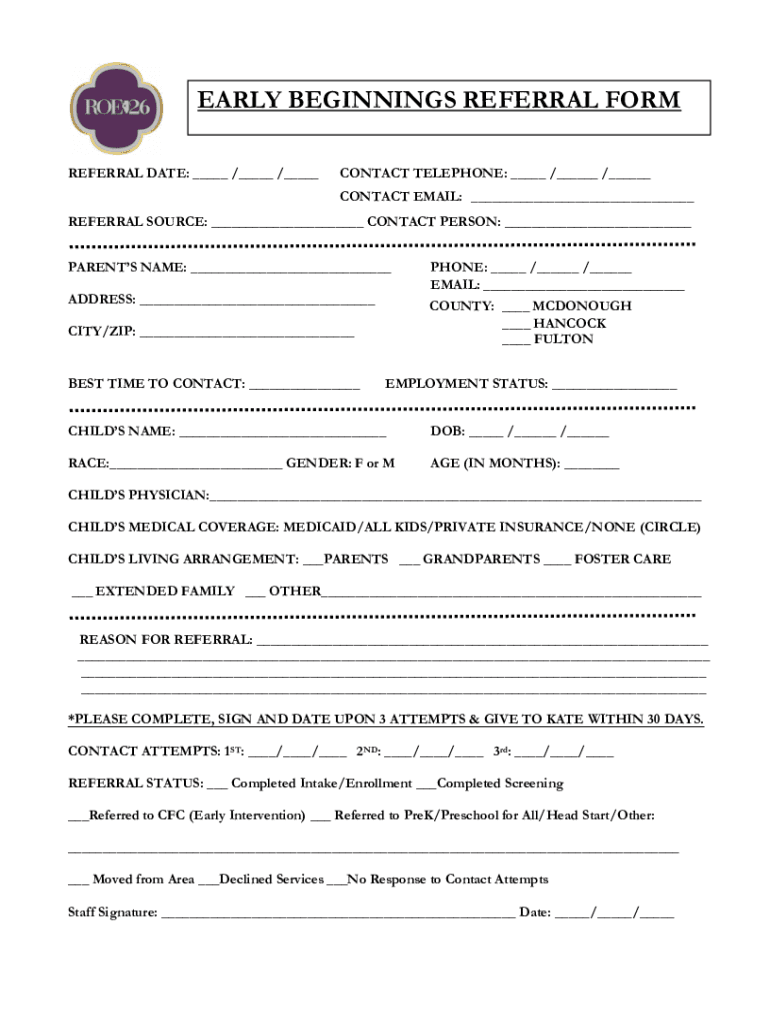 Fillable Online JCPH Family Service Programs Referral Form Fax Email ...