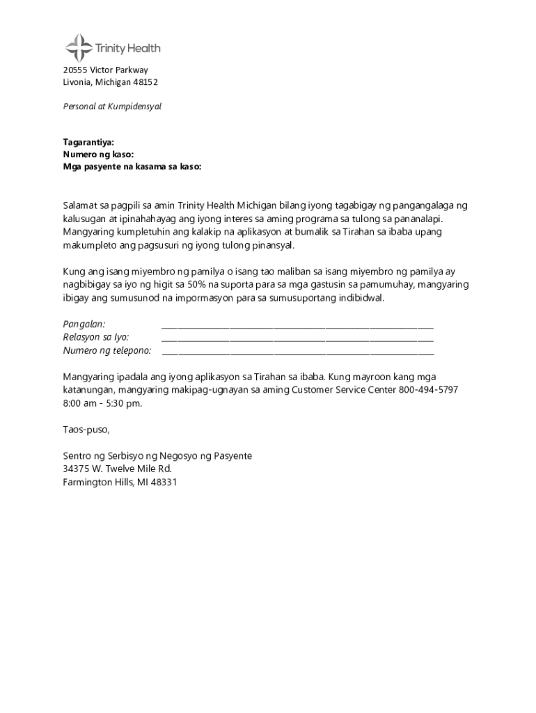 Fillable Online Trinity Health IHA Medical Group, Primary Care ...